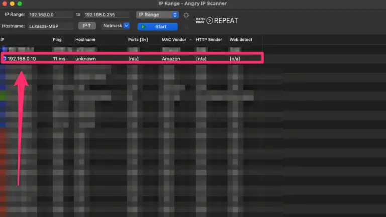 Once the scan is complete, sort the results by the ‘MAC Vendor’. Look ...